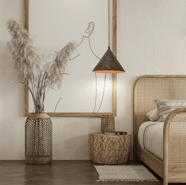 Arvid Industrial Pendant Lamp | Rust Shade, LED Bulbs, 2-Year Warranty