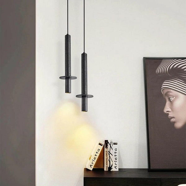 Diletta - Minimalist Italian Black Volcano Stone Pendant Lamp | bright&plus