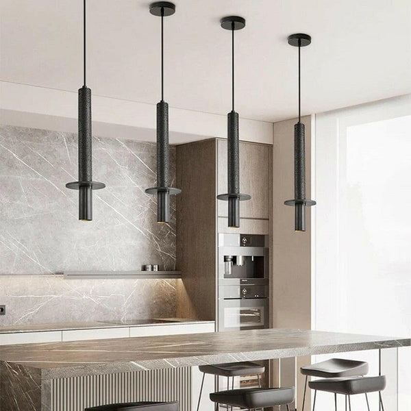 Diletta - Minimalist Italian Black Volcano Stone Pendant Lamp | bright&plus