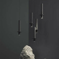 Diletta - Minimalist Italian Black Volcano Stone Pendant Lamp | bright&plus