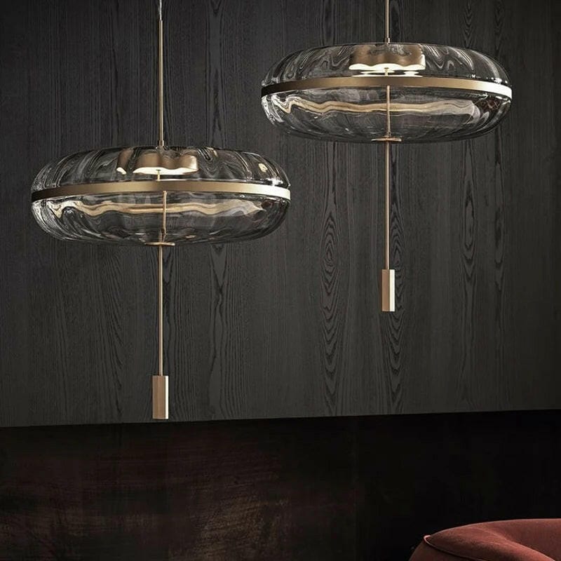 Jolie - Water Ripple Oval Crystal Pendant Light | bright&plus