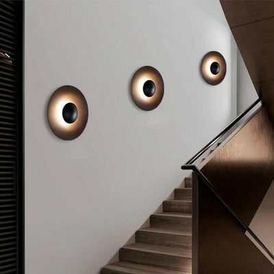 Kool - Nordic Style Wood Grain Round LED Wall Lamp | bright&plus