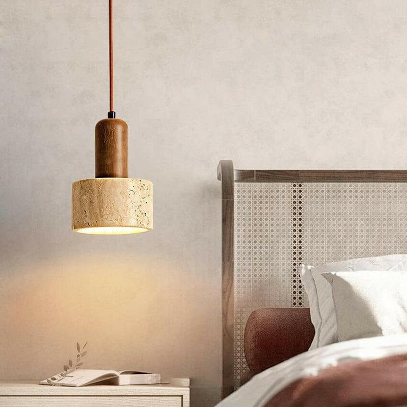 Reo - Japanese Style Travertine Pendant Lamp | bright&plus