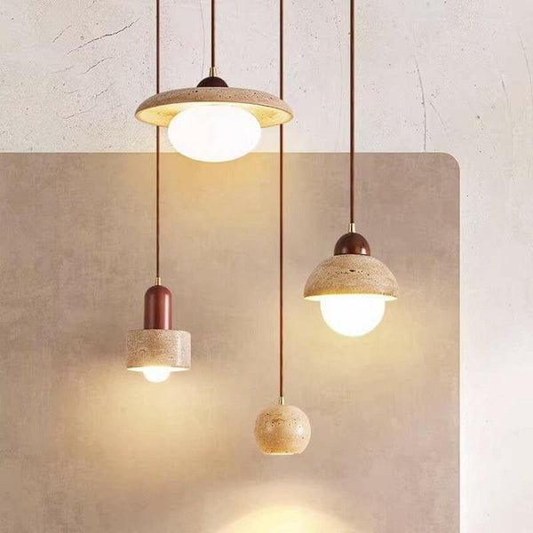Reo - Japanese Style Travertine Pendant Lamp | bright&plus