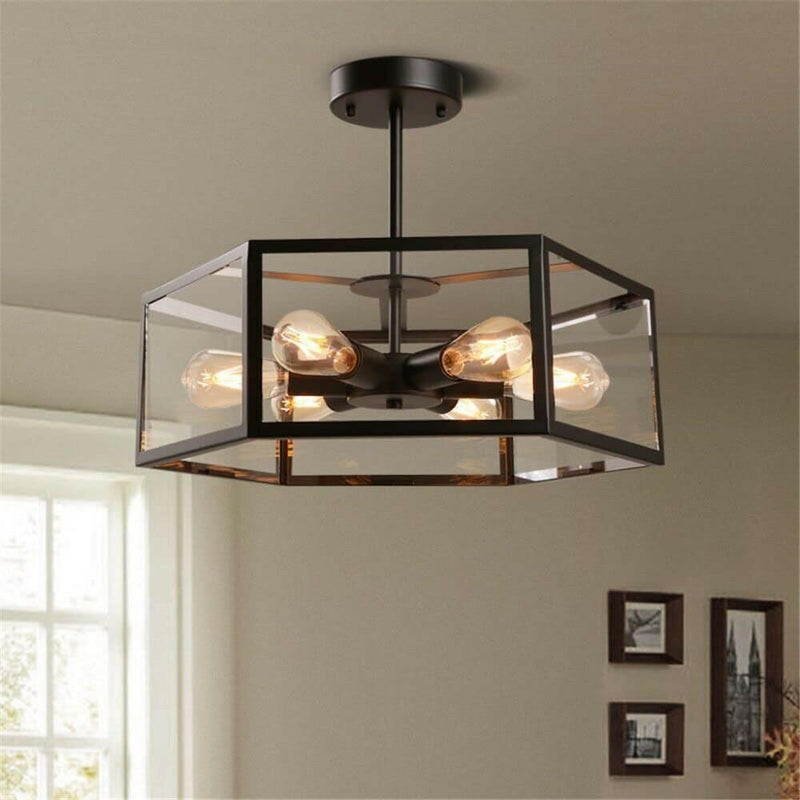 6-Light Living Room Retro Flush Mount Ceiling Light | bright&plus