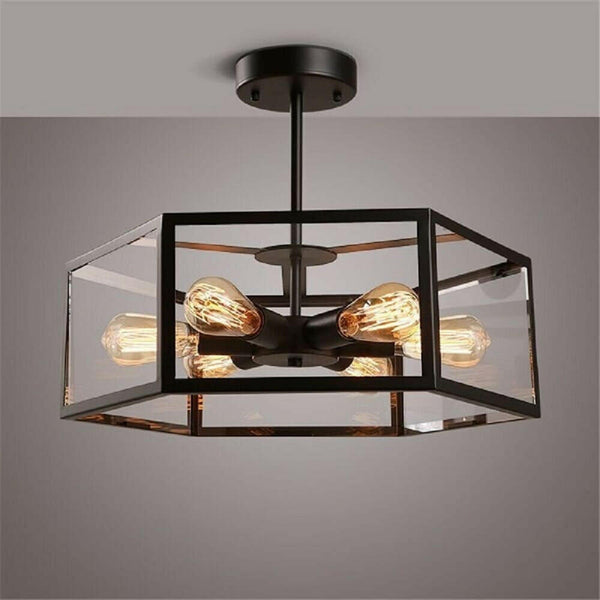 6-Light Living Room Retro Flush Mount Ceiling Light | bright&plus