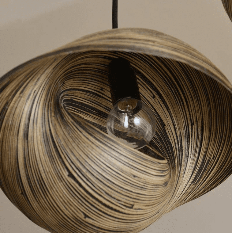 Add Elegance to Your Home with Bamboo Shell Design Suspension Lamp