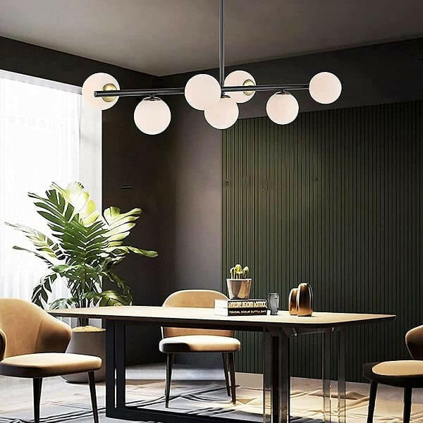 Basil - Glass Globe Chandelier | bright&plus