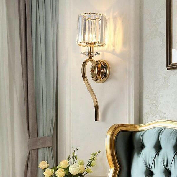 Tara - Crystal Shade Hook Bar Wall Lamp | bright & plus